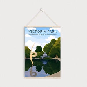 Victoria Park Poster, East London, Regents Canal, Hackney, Dalston ...