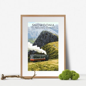 Snowdonia National Park Poster, Wales Travel Print, Snowdon Mountain ...