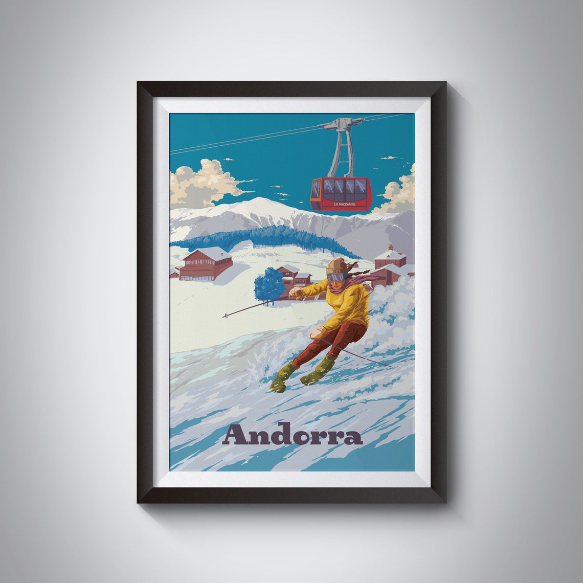 Andorra Poster Andorra Travel Print Ski Resort Poster - Etsy
