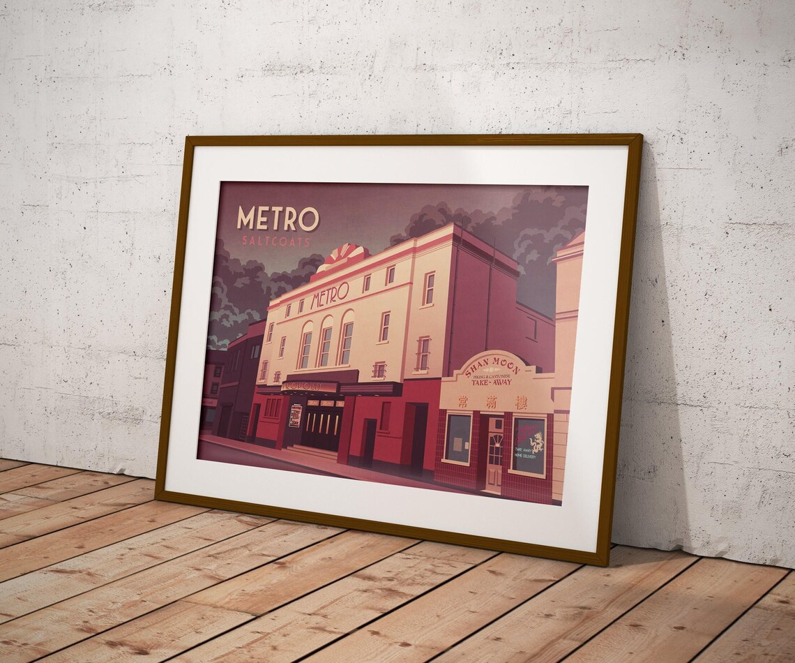 Metro Club Saltcoats Travel Poster, Scotland, Ayrshire, Vintage Travel ...