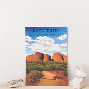 Kata Tjuta Poster, Australia Travel Print, Uluru Kata Tjuta National ...