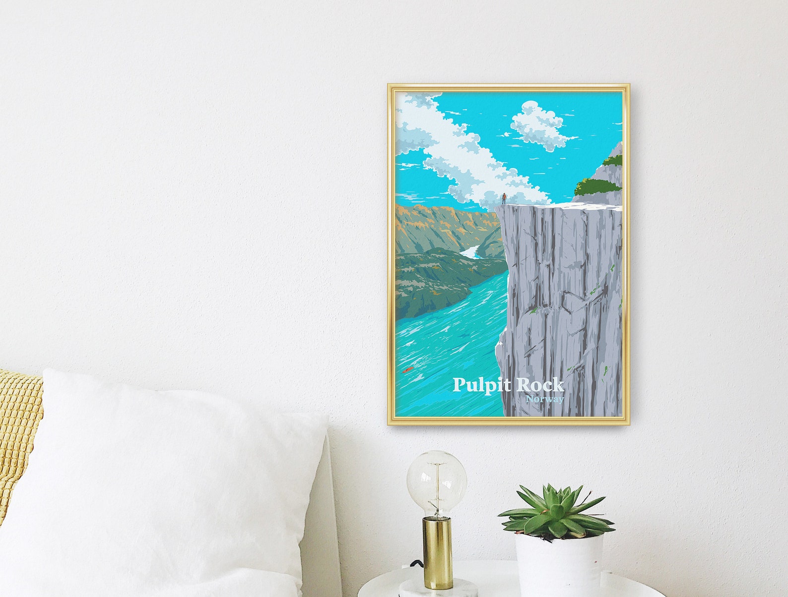 Pulpit Rock Poster Norway Travel Print Preikestolen Kjerag | Etsy