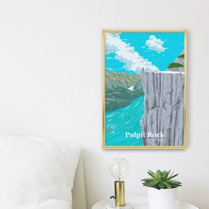 Pulpit Rock Poster, Norway Travel Print, Preikestolen, Kjerag ...