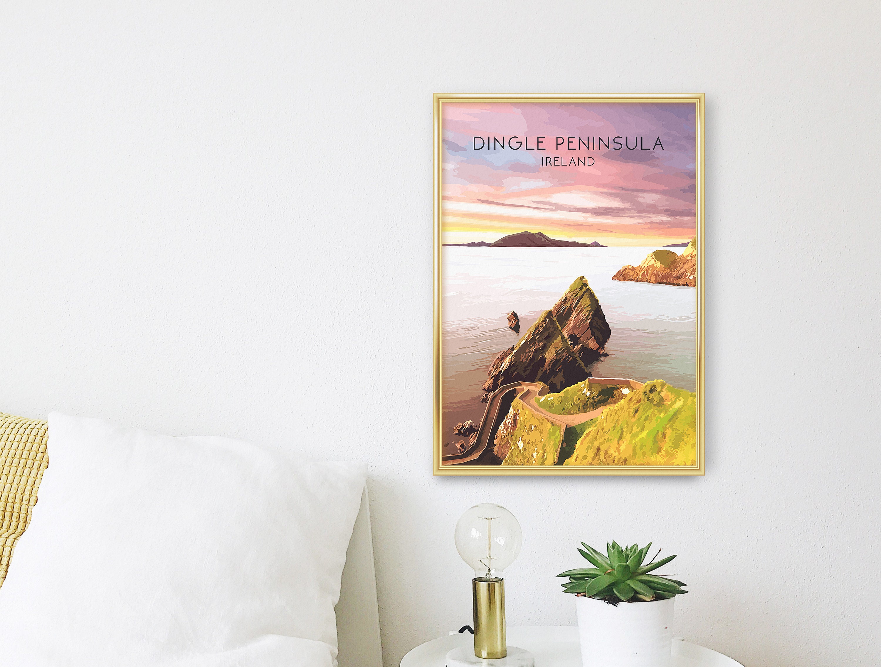 Dingle Peninsula Poster Ireland Travel Print Wild Atlantic | Etsy