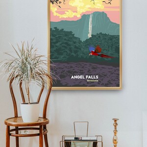 Angel Falls Venezuela Poster, Canaima National Park Travel Print, Angel ...