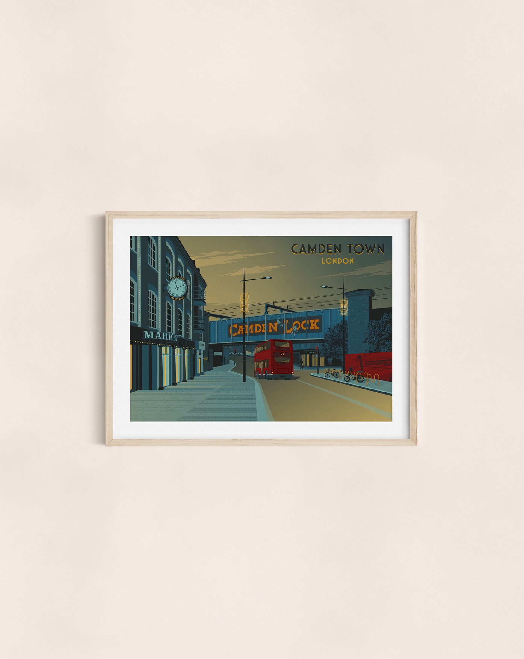 Camden Town London Travel Poster Camden Lock Bridge Camden | Etsy