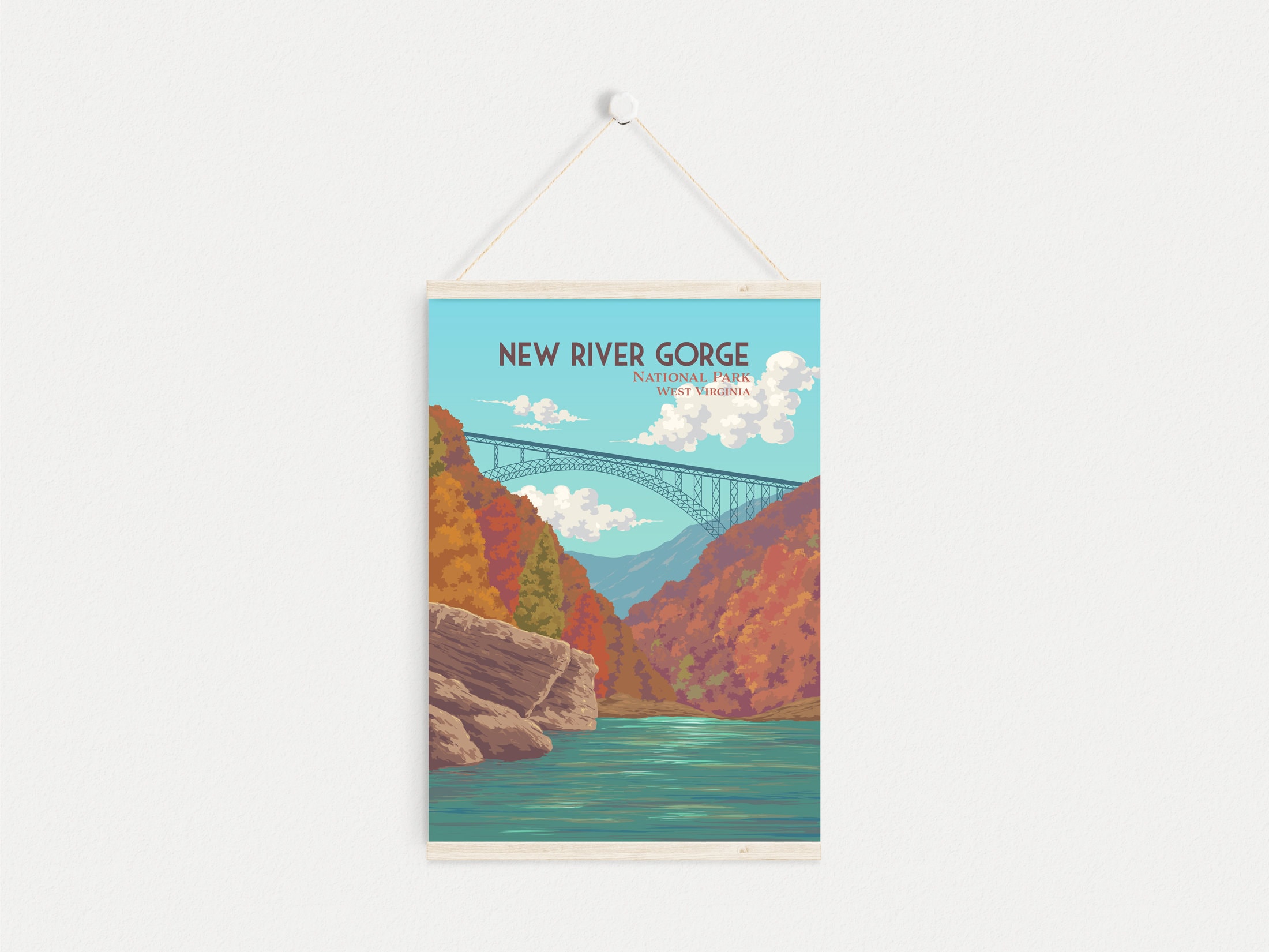 New River Gorge National Park Poster West Virginia USA - Etsy