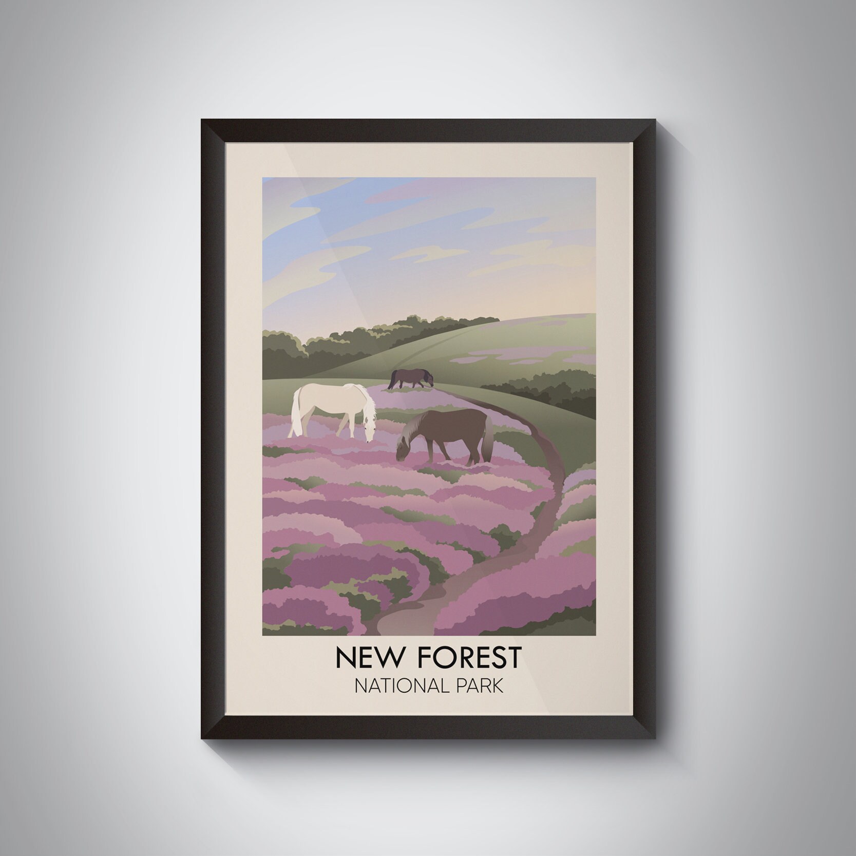 New Forest National Park Poster New Forest Ponies England - Etsy UK