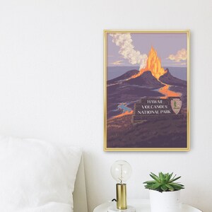 Hawaiʻi Volcanoes National Park Poster, USA Travel Print, Hawaiian ...