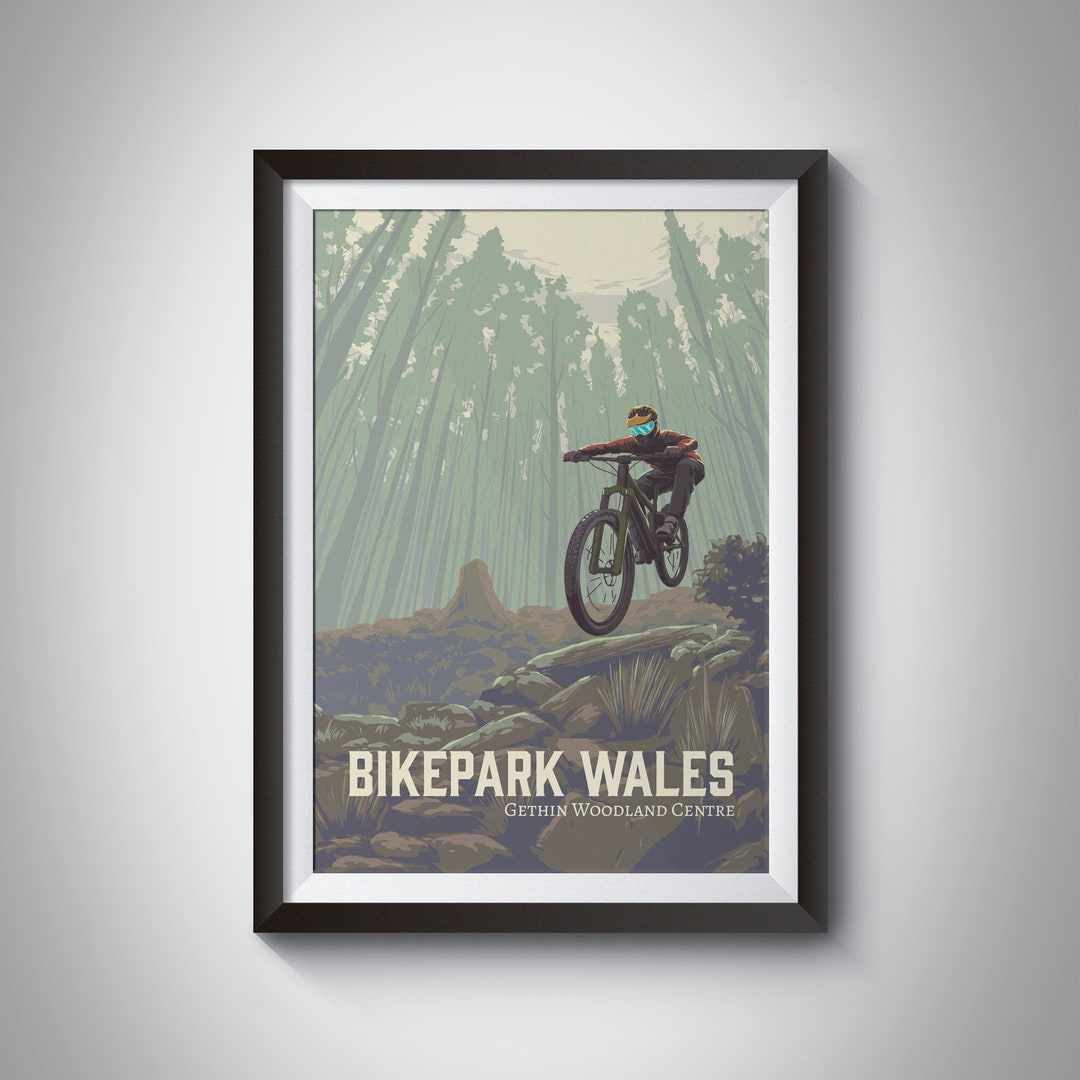 Bikepark Wales Mountain Biking Poster, Gethin Woodland Centre, Merthyr ...