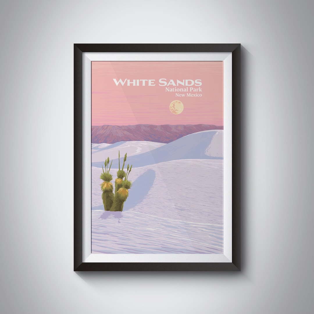 White Sands National Park Poster, New Mexico, USA Travel Print ...