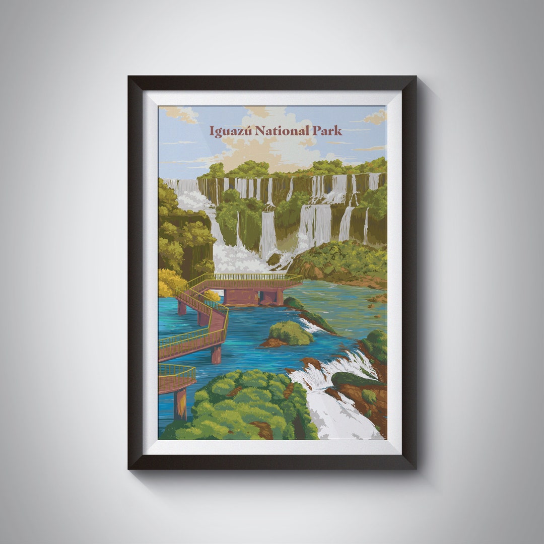Iguazu National Park Poster, Iguazu Falls Print, Argentina Travel ...