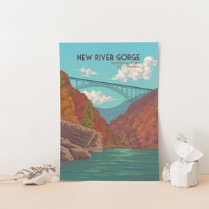 New River Gorge National Park Poster, West Virginia, USA Travel Print ...