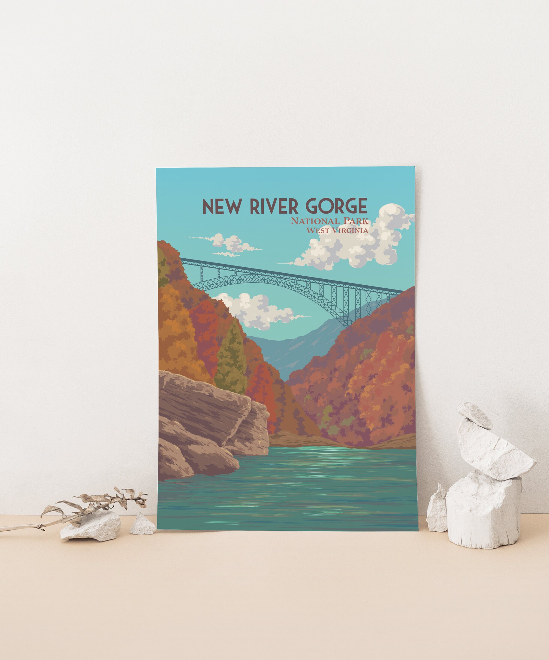 New River Gorge National Park Poster West Virginia USA - Etsy
