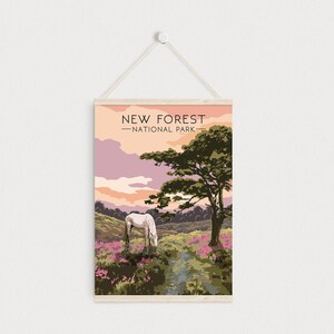 New Forest National Park Poster, Travel Print, New Forest Ponies ...