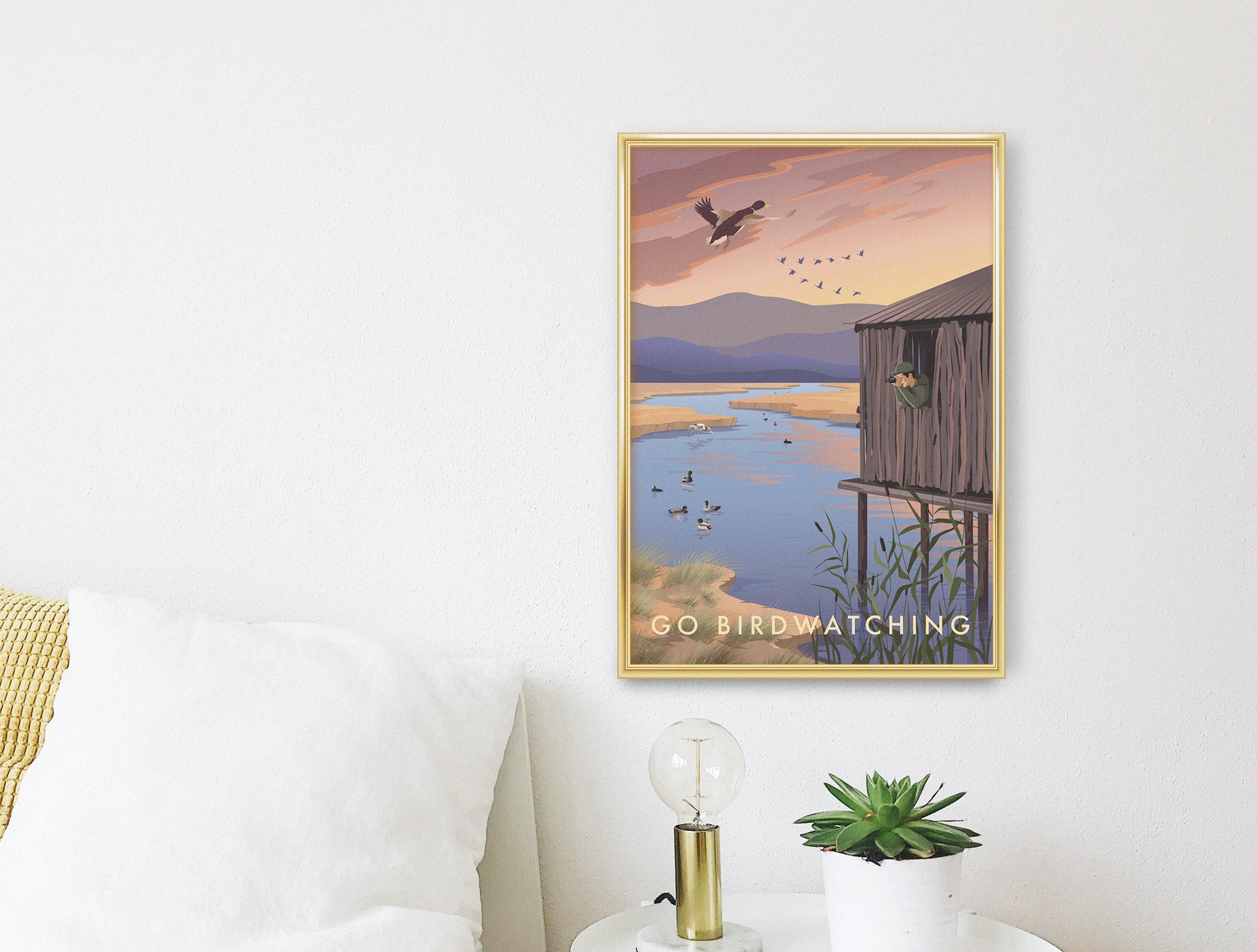 Go Birdwatching Art Print, Bird Artwork, Twitching, Outdoor Adventure ...