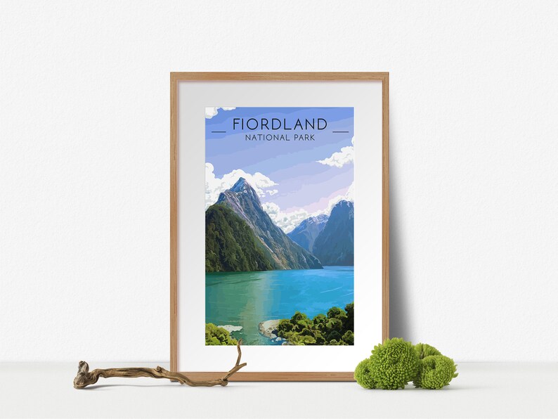 Fiordland National Park Poster New Zealand Travel Print - Etsy