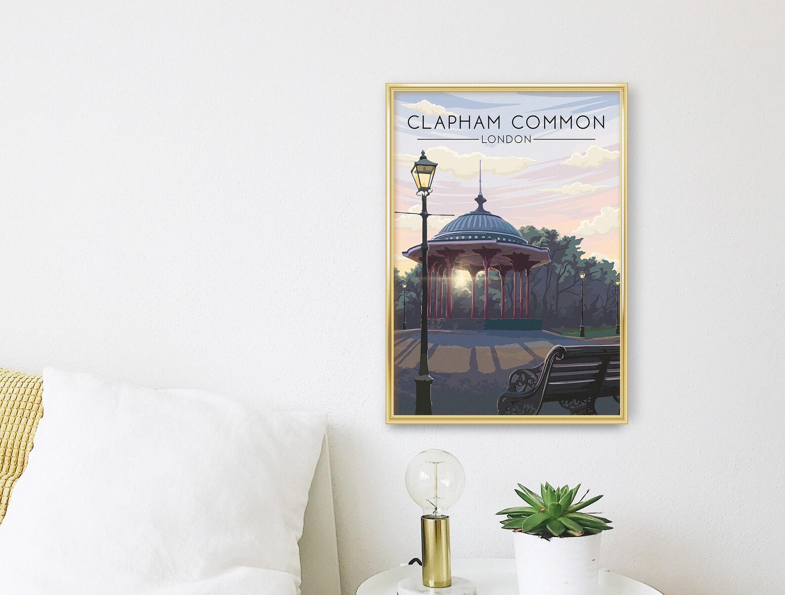 Clapham Common Poster, London Parks Print, Lambeth, Balham, Wandsworth ...
