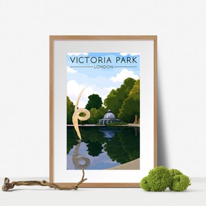 Victoria Park Poster, East London, Regents Canal, Hackney, Dalston ...