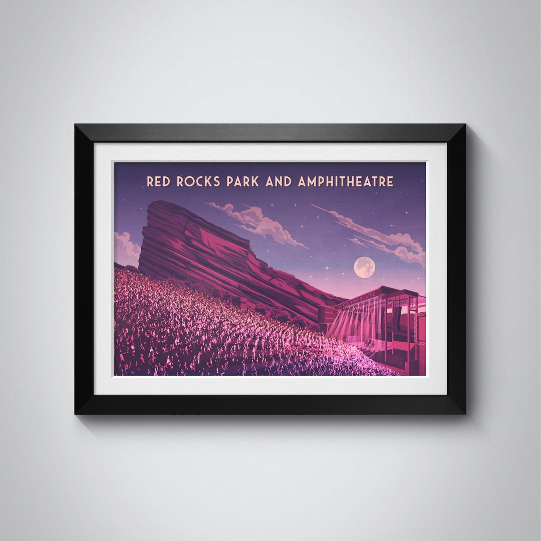 Red Rocks Colorado Poster, Red Rocks Park and Amphitheatre, Colorado ...