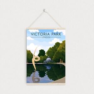 Victoria Park Poster, East London, Regents Canal, Hackney, Dalston ...