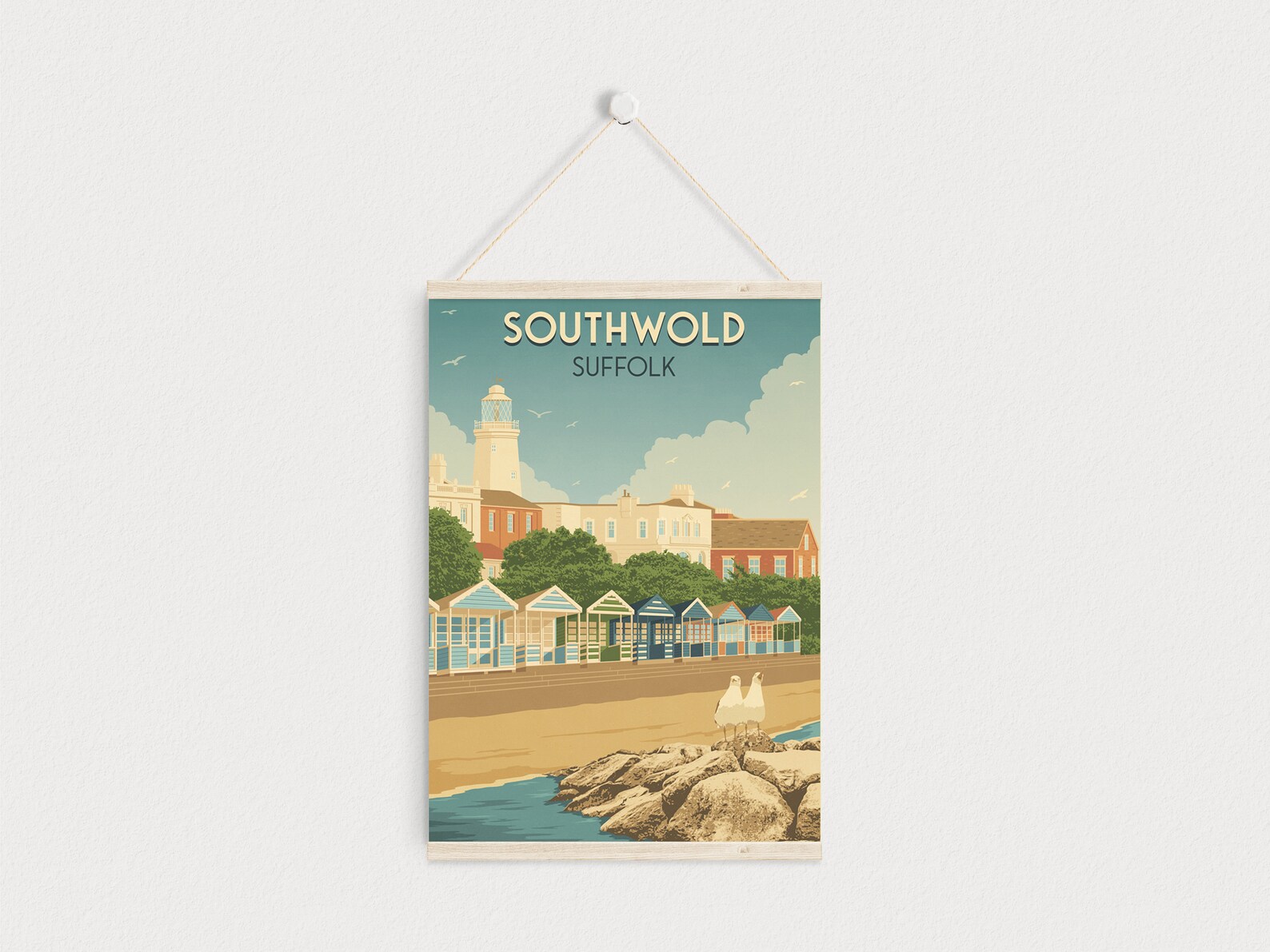 Southwold Suffolk Travel Poster Seaside Print Beach Huts - Etsy UK
