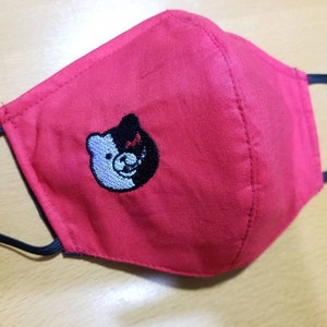 Monokuma RED - Danganronpa Inspired Face Mask With Nose Strip and ...