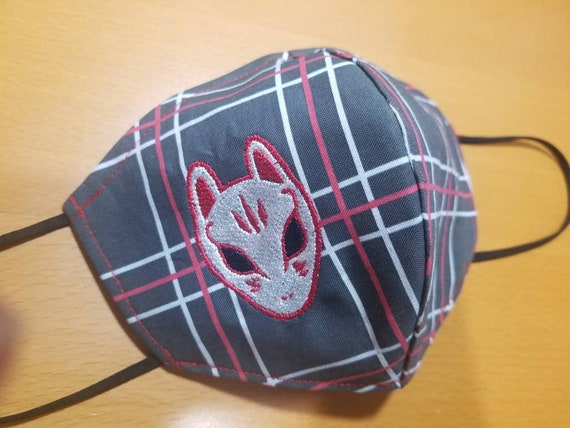 Persona Inspired Embroidered Fox Mask Face Mask With Nose | Etsy