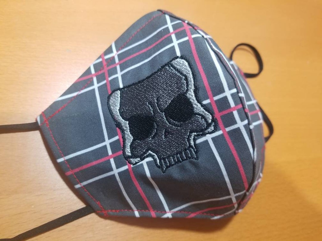 Persona Inspired Embroidered Skull Mask Face Mask With Nose Strip and ...