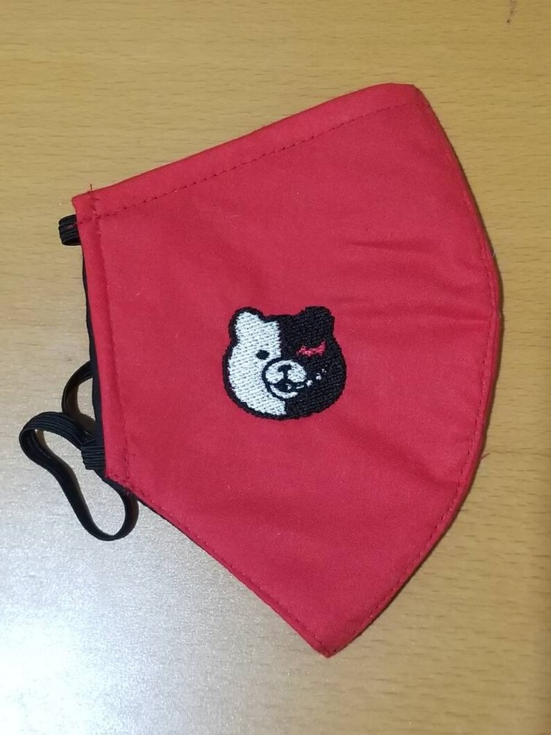 Monokuma RED Danganronpa Inspired Face Mask With Nose Strip - Etsy