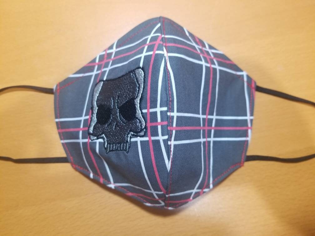 Persona Inspired Embroidered Skull Mask Face Mask With Nose | Etsy