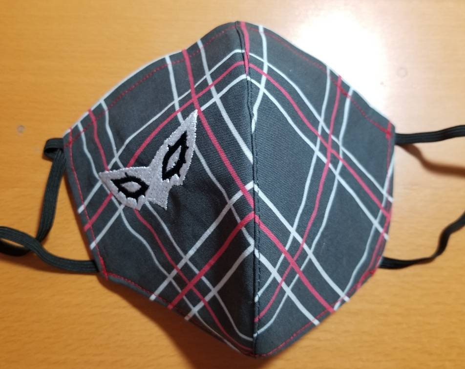Persona Inspired Embroidered Joker Mask Face Mask With Nose Strip and ...