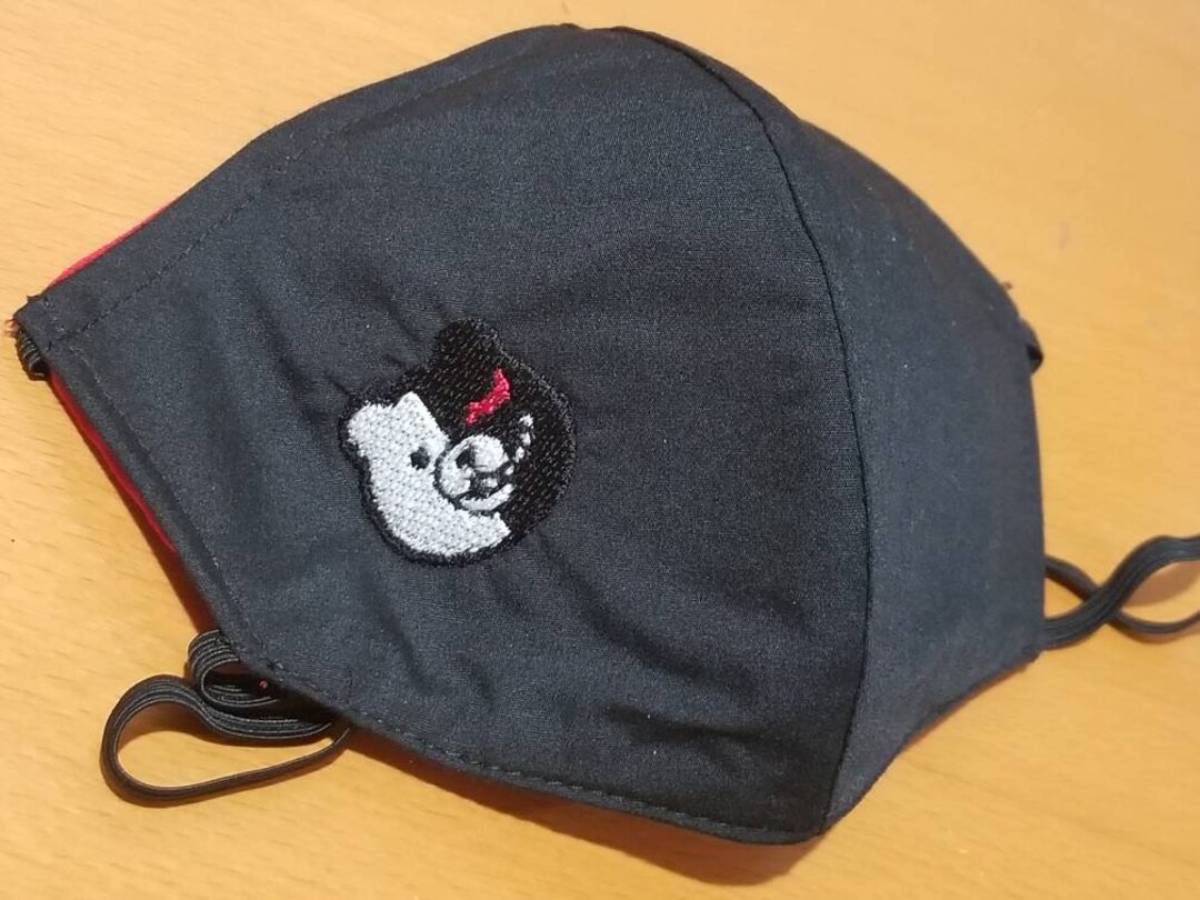 Monokuma BLACK - Danganronpa Inspired Face Mask With Nose Strip and ...