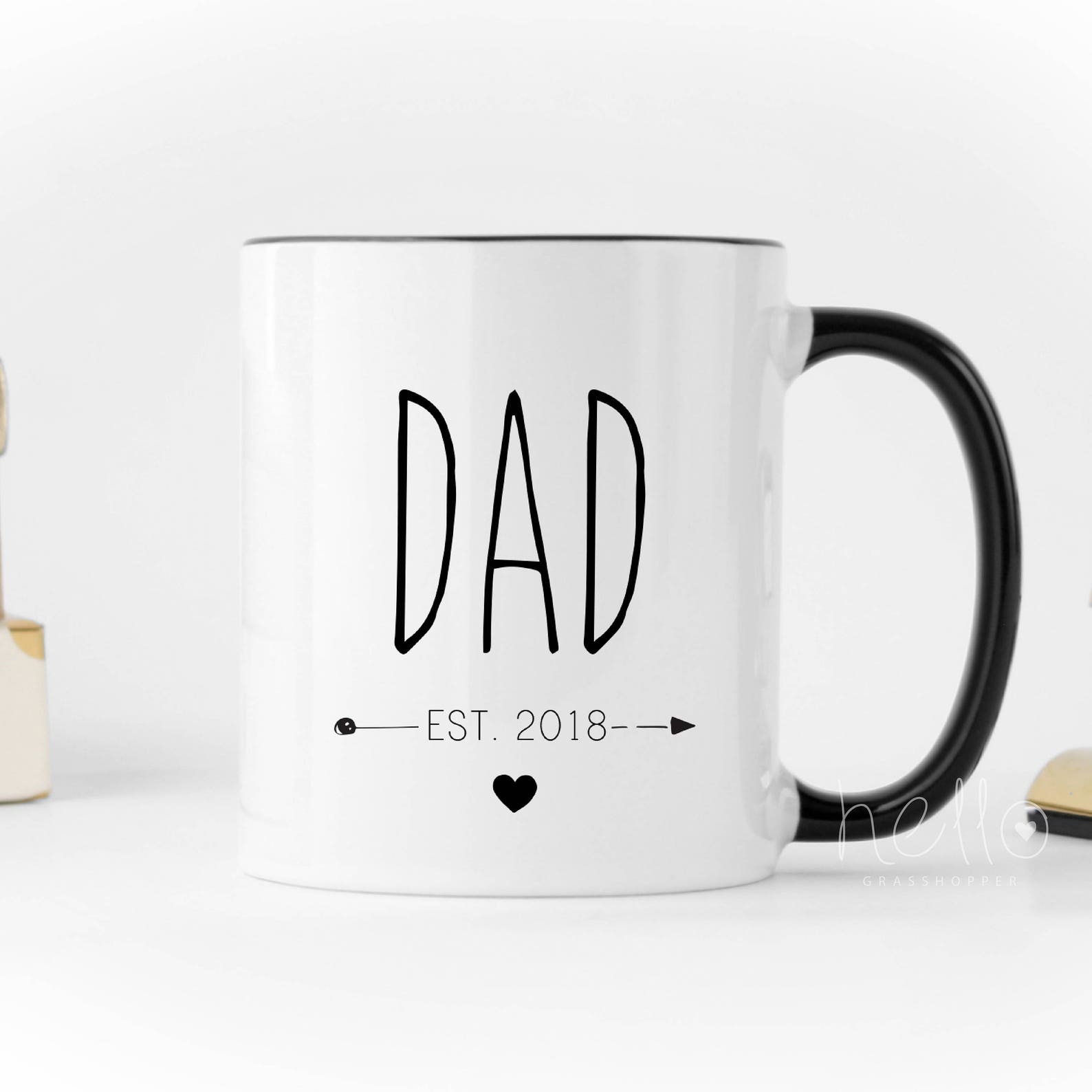 New Dad Mug Dad Est. 2018 Coffee Mug, Baby Boy Baby Girl Gender Neutral ...