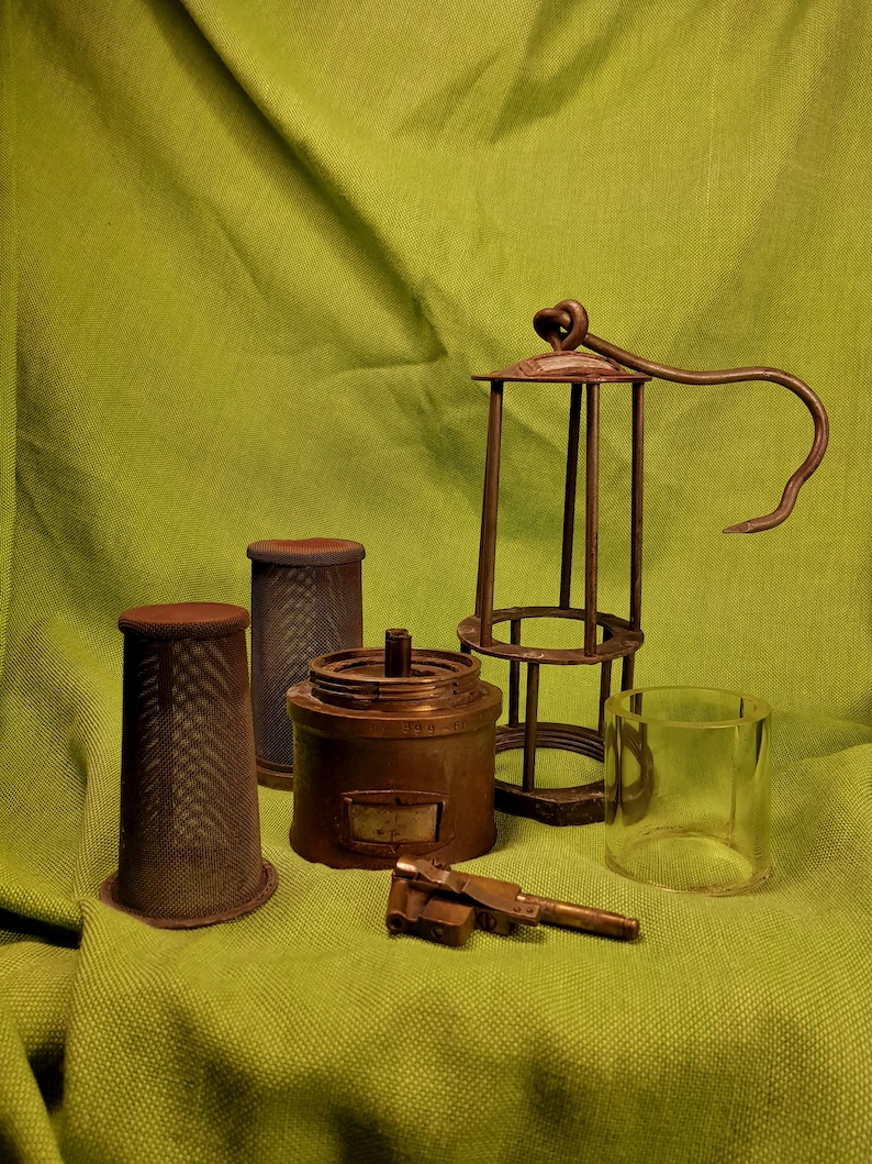 Early 20th C., Antique Mining/ Cave Lamp/ Lantern, Rusty, Loft ...