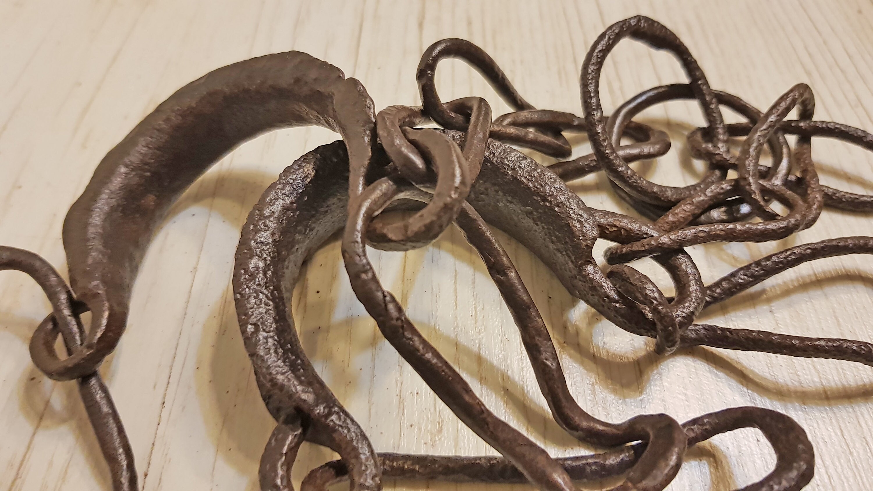 1800, Authentic Medieval East European Wrought Iron Handcuffs/ Ankle ...