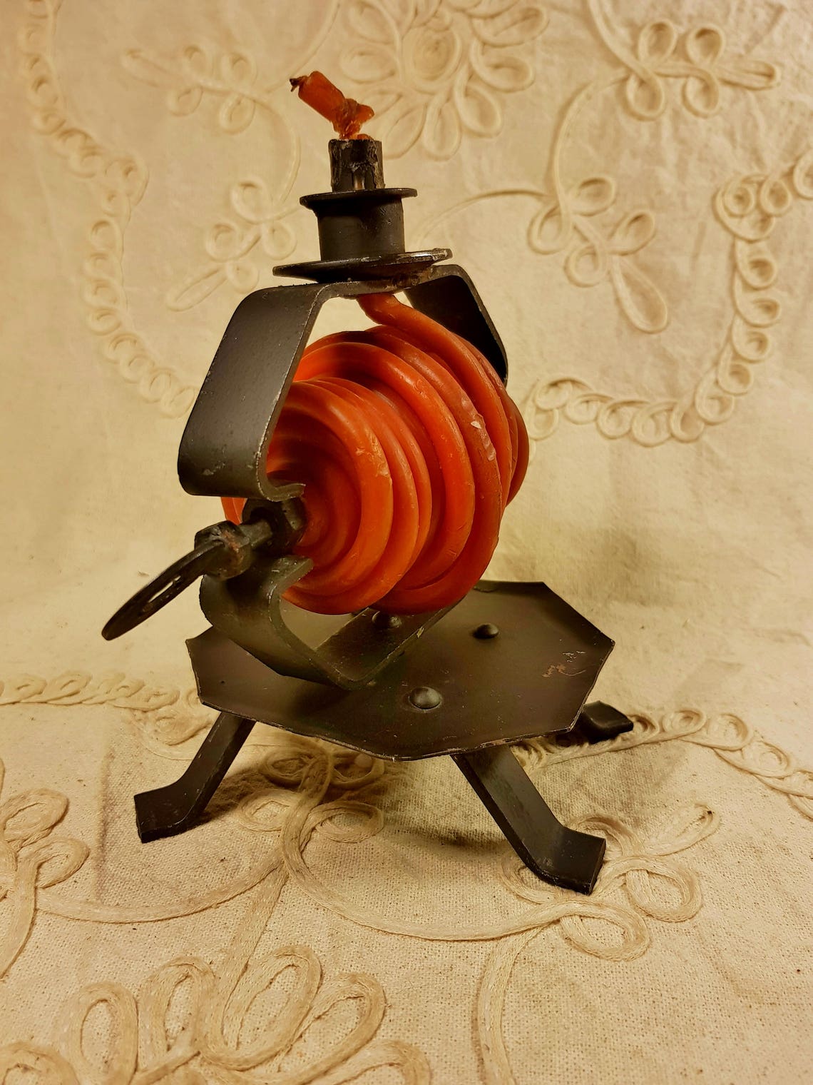 1980's Industrial Coiled Candle Holder Wrought Iron - Etsy