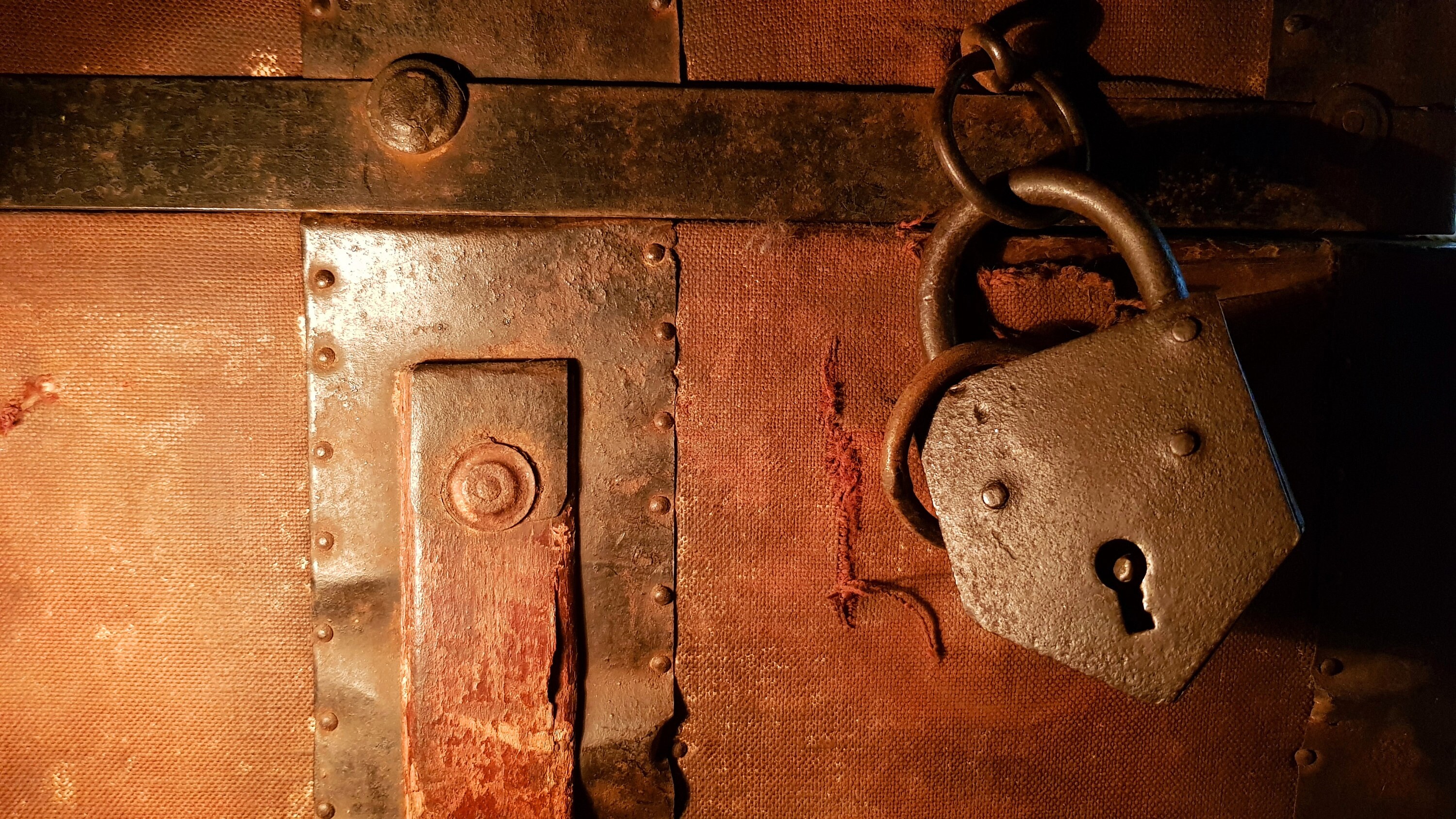 Early 1900's, Antique Rusty Cast Iron Padlock With Its Original Key ...