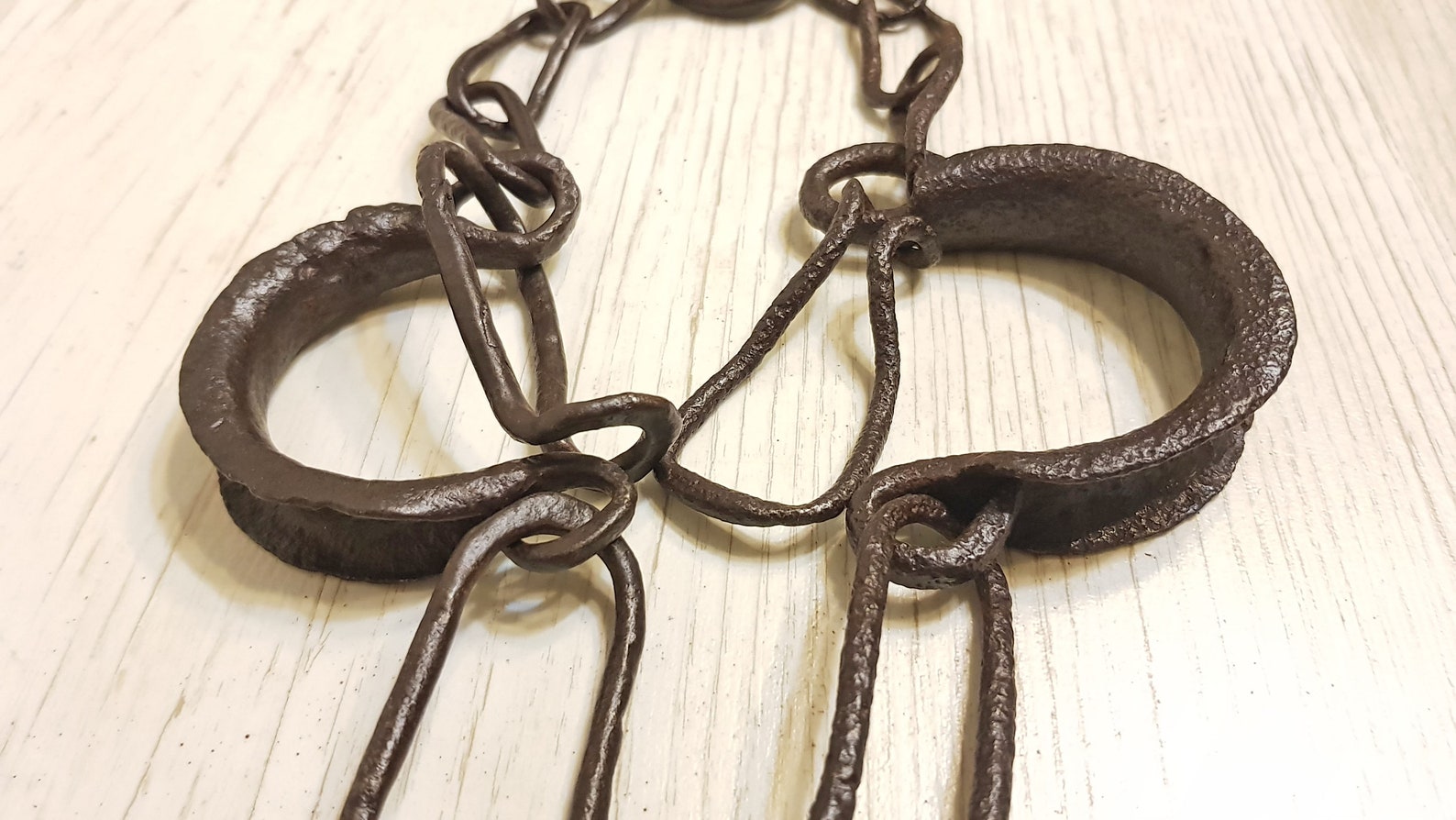 1800, Authentic Medieval East European Wrought Iron Handcuffs/ Ankle ...