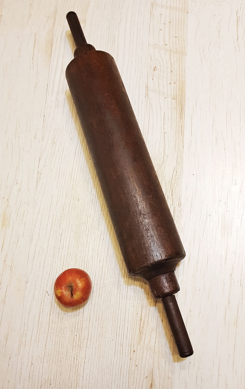Early 20th C., Antique French Rolling Pin With Metal Rolling Handles - Etsy
