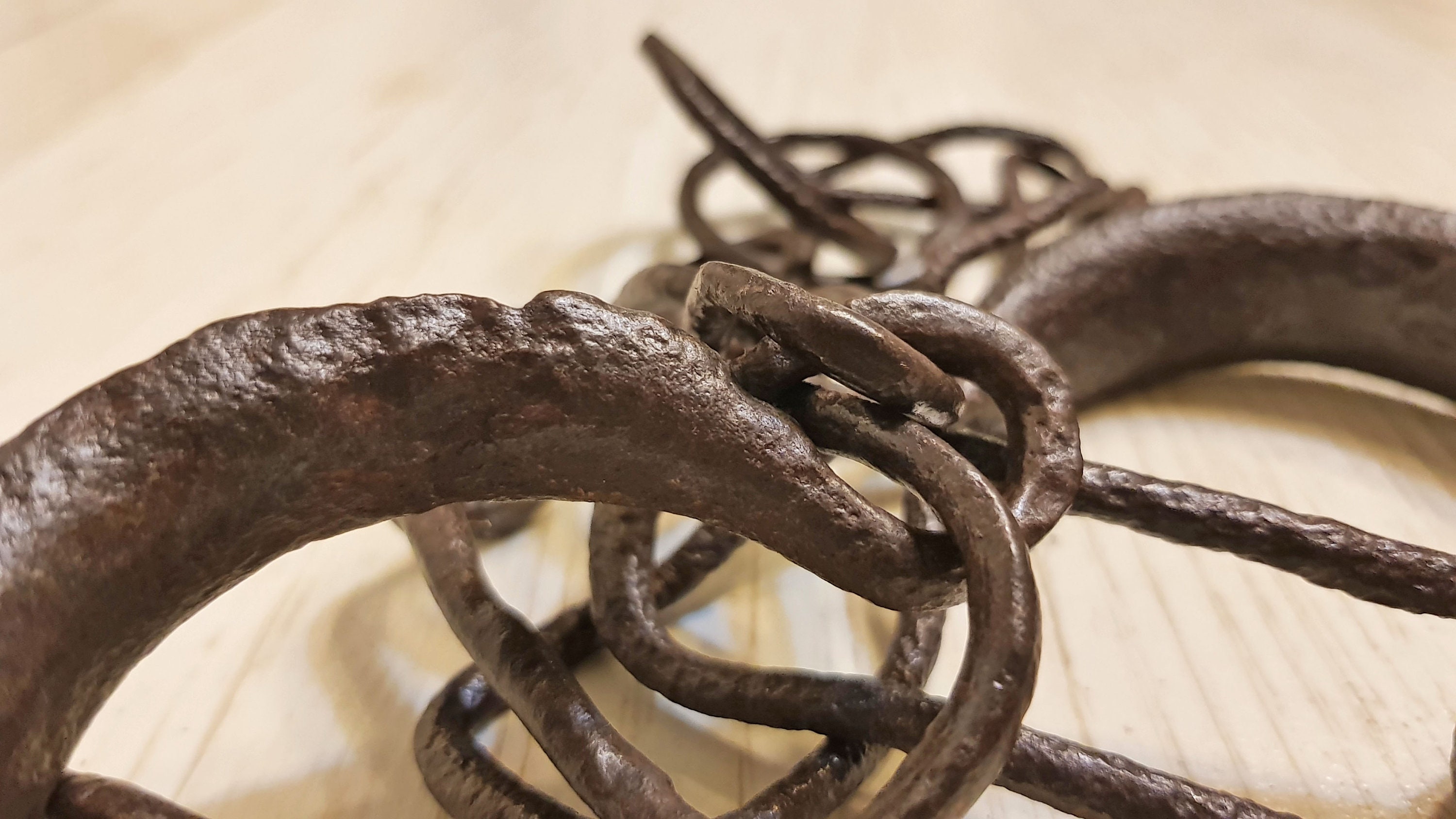 1800, Authentic Medieval East European Wrought Iron Handcuffs/ Ankle ...