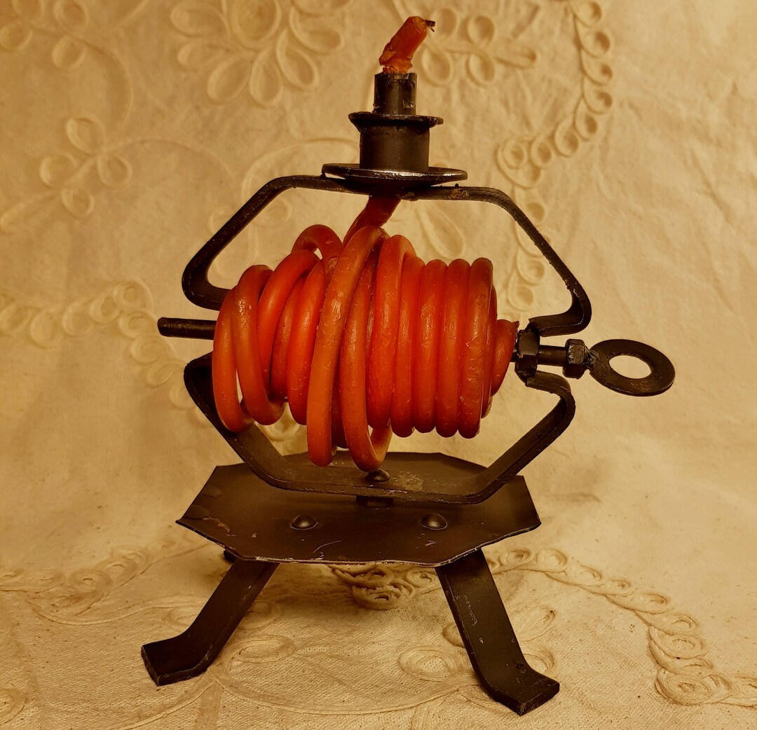 1980's, Industrial Coiled Candle Holder, Wrought Iron, Hand-made, 8 - Etsy