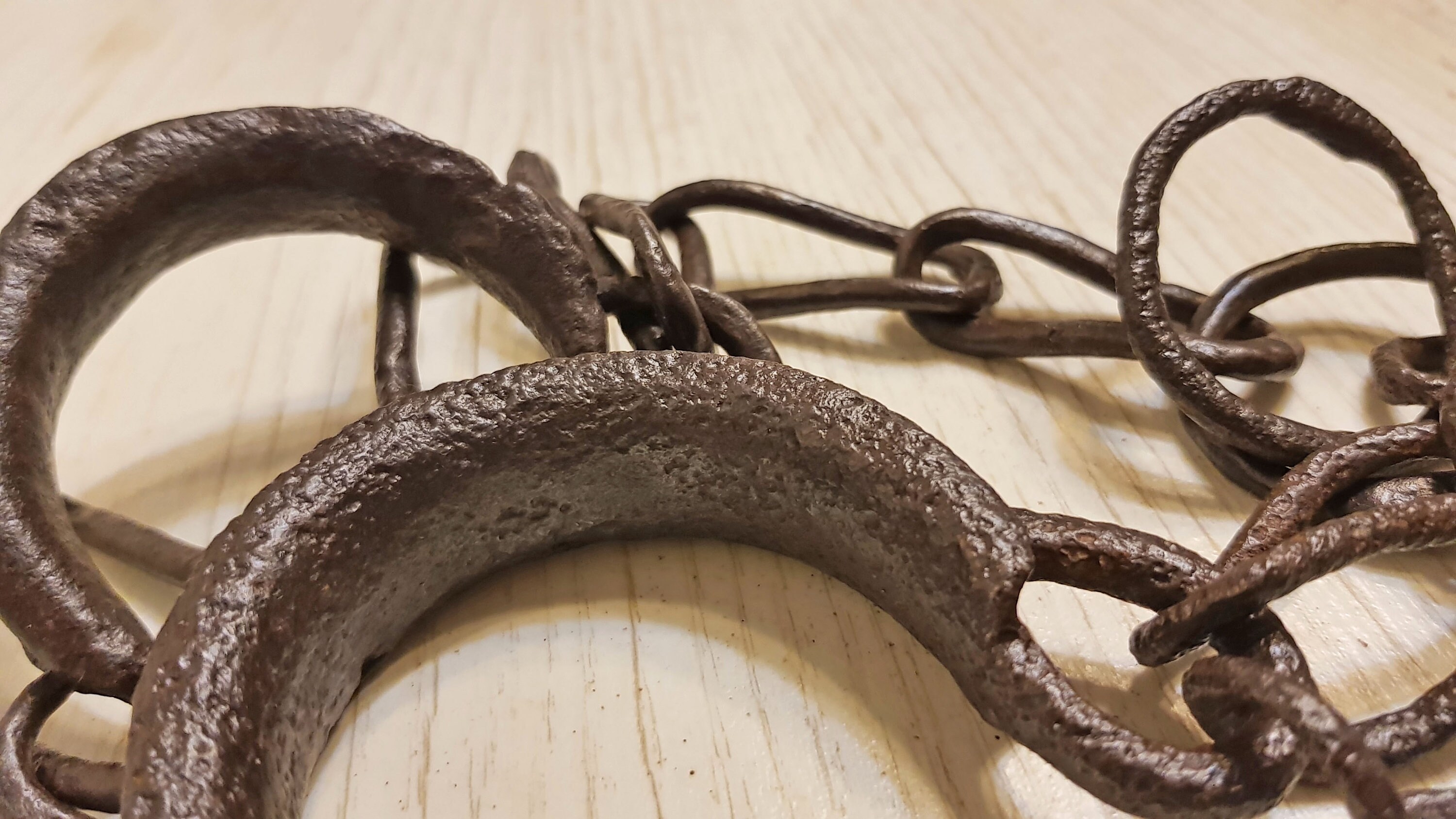 1800, Authentic Medieval East European Wrought Iron Handcuffs/ Ankle ...