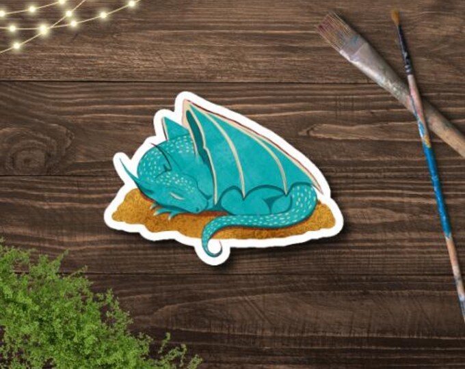 Cute Dragon Sticker Mythical Creature Fantasy Art Dragon Sticker Laptop ...