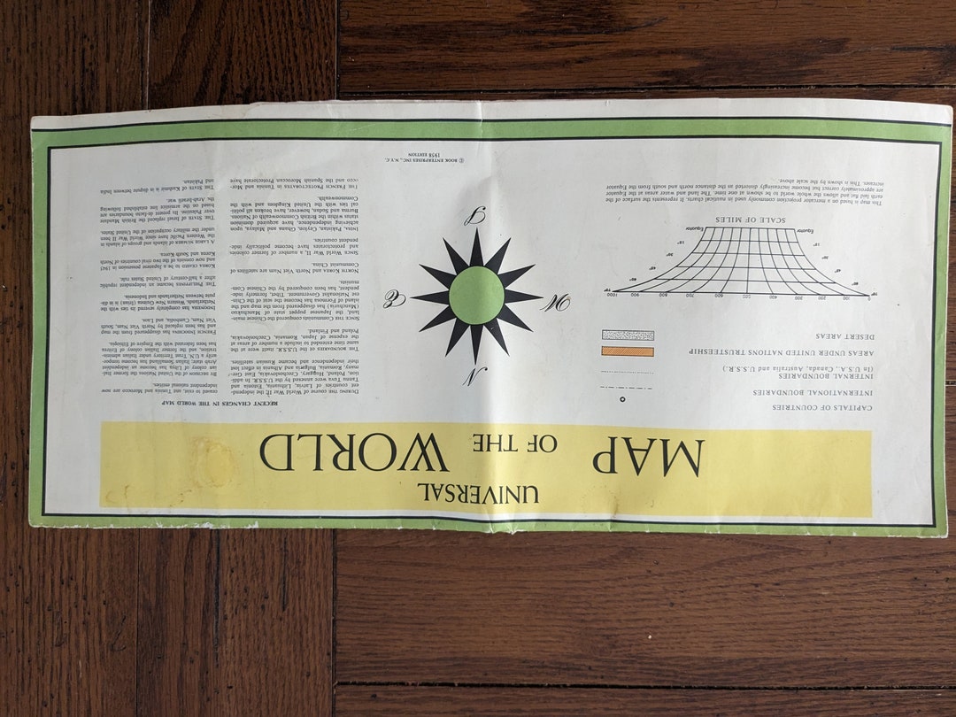 Map of the World 1958 Book Enterprises - Etsy