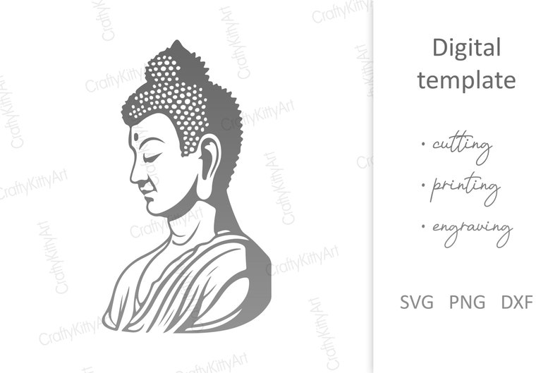 Buddha Svg. Buddha Face Svg. Digital SVG PNG DXF for Cricut, Silhouette ...
