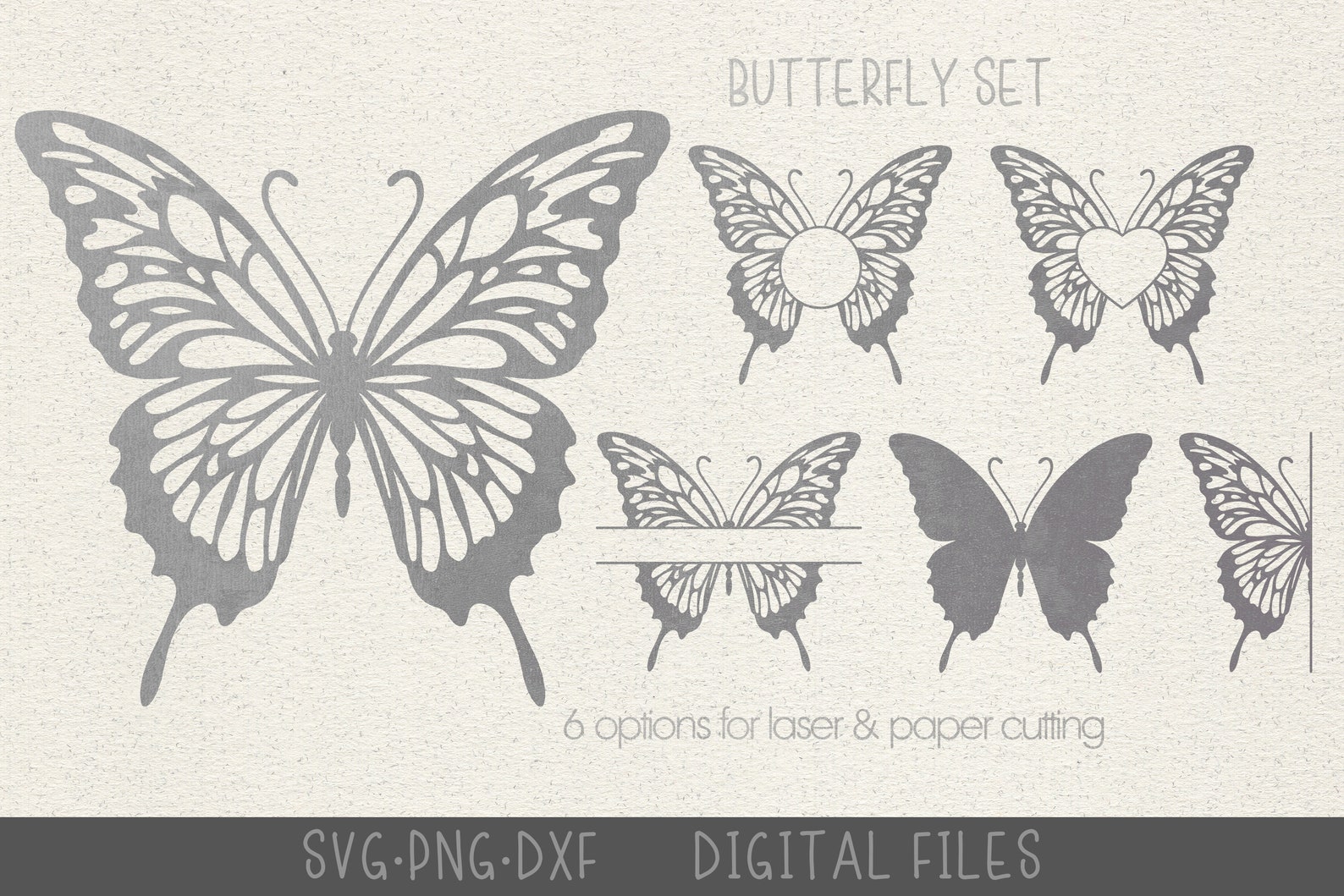 Butterfly Svg Cut File. Decorative Butterfly Monogram Frame Svg Bundle ...