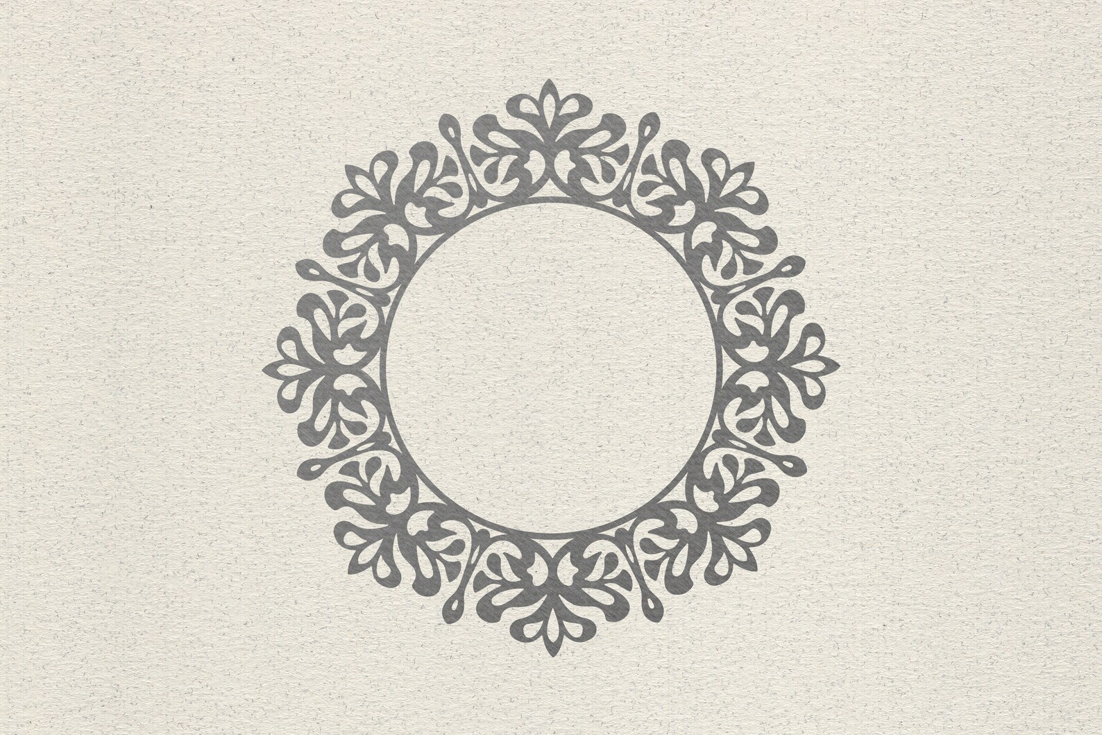 Monogram Frame Svg. Wedding Ornate Decorative Circle Round Mirror Frame ...