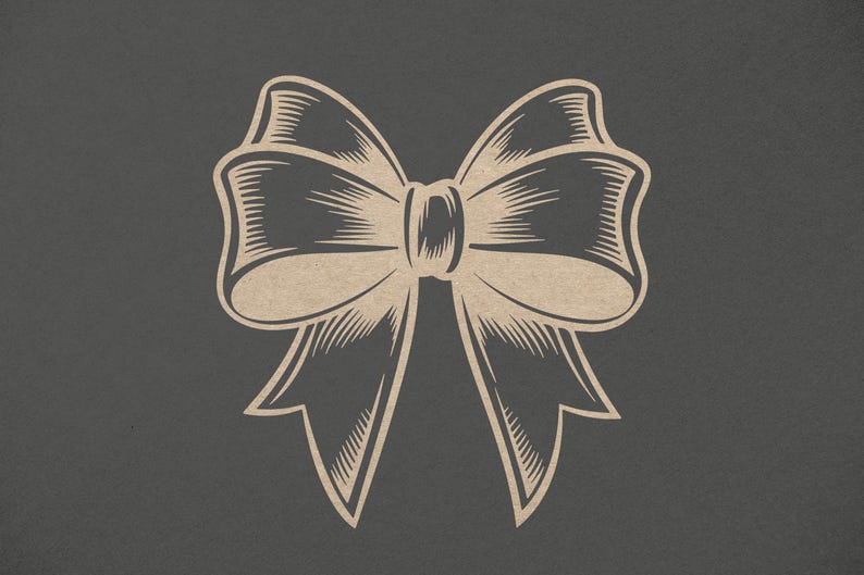 Bow Svg File. Coquette Ribbon Bow Laser Engraving Template. Digital SVG ...