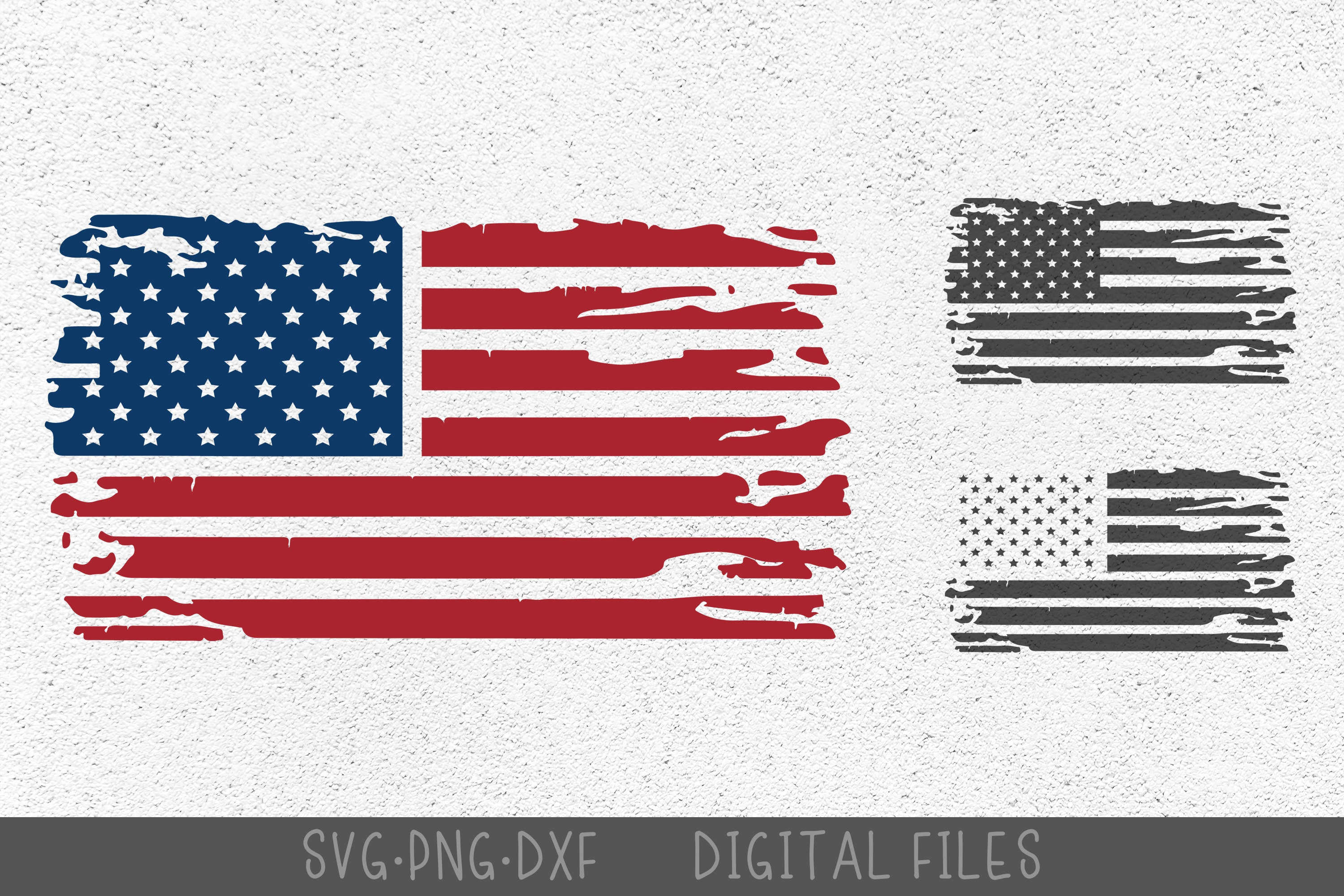 Distressed American Flag Svg Bundle. American Flag PNG. 4th of July Cut ...